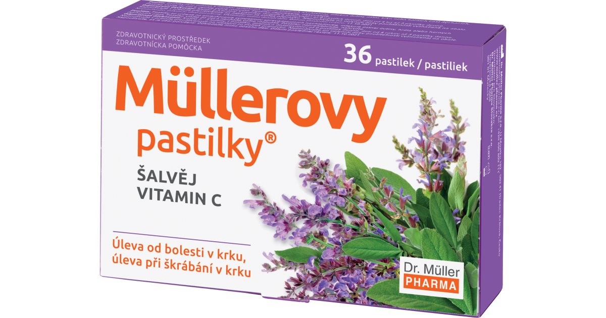 Dr. Müller Müllerovy pastilky® šalvěj a vitamin C pastilles for flu and ...