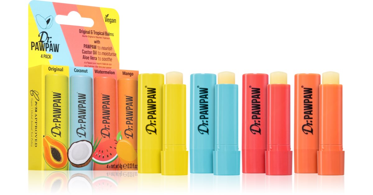 Dr. Pawpaw Flavoured Balm kit para lábios com sabor a fruta | notino.pt