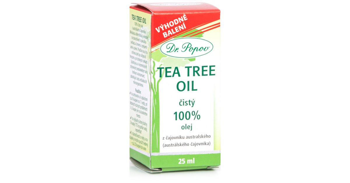 Dr. Popov Tea Tree Oil 100% kaltgepresstes Teebaumöl mit antiseptischer ...