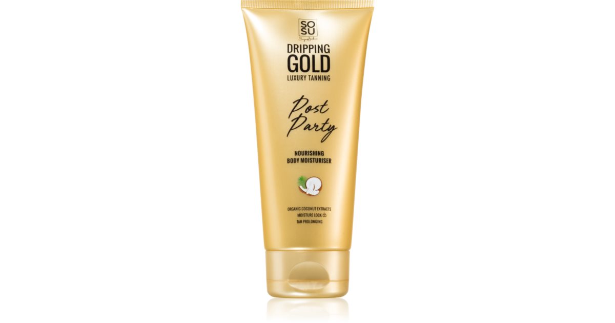 Dripping Gold Post Party moisturising body cream to extend tan length ...