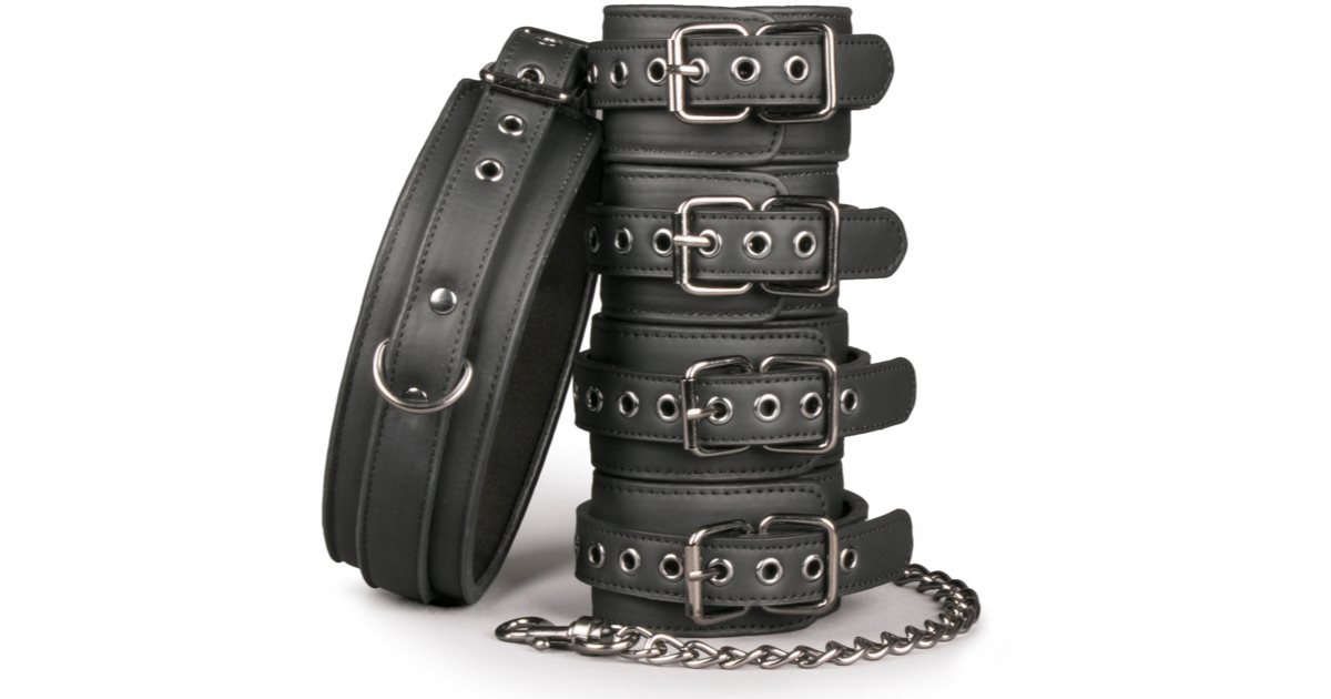 EasyToys Fetish set with Collar Ankle and Wrist Cuffs akcesoria BDSM
