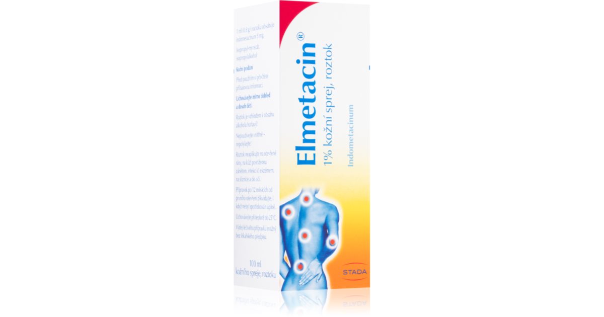 Elmetacin Elmetacin 8 mg/ml kožní sprej, roztok proti bolesti, zánětu ...