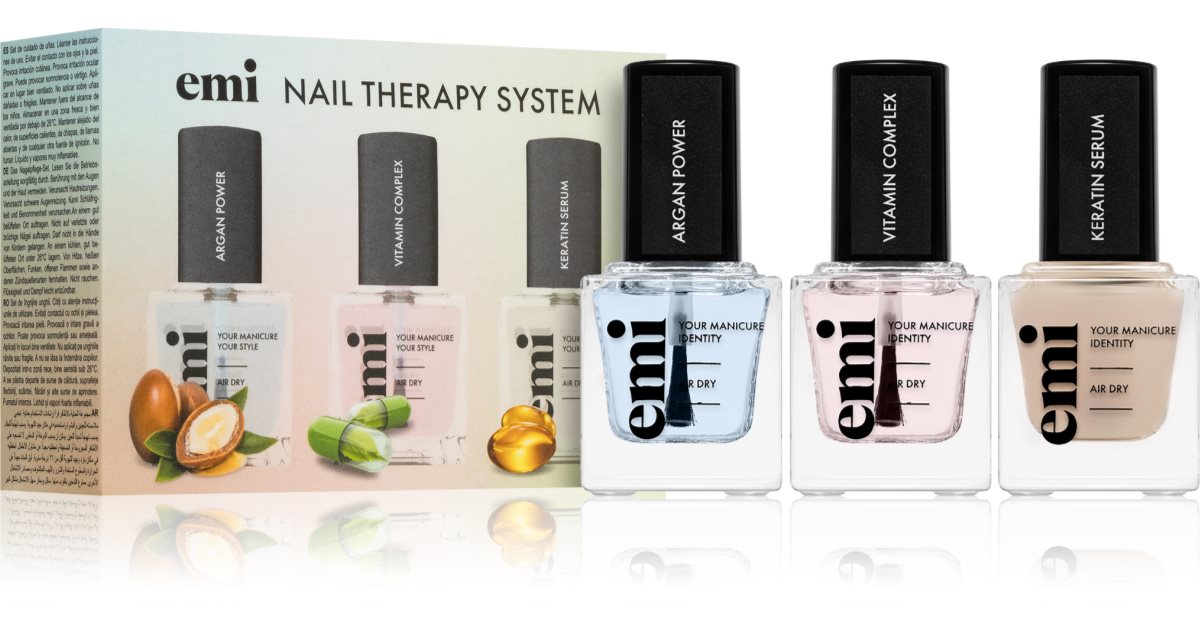 emi Nail Therapy System Set sada laků na nehty (s vyživujícím účinkem ...
