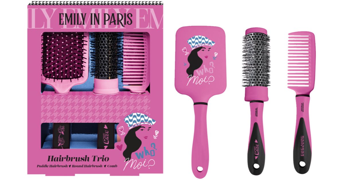Emily In Paris Hairbrush Trio sæt med børste og kam til Hår | notino.dk