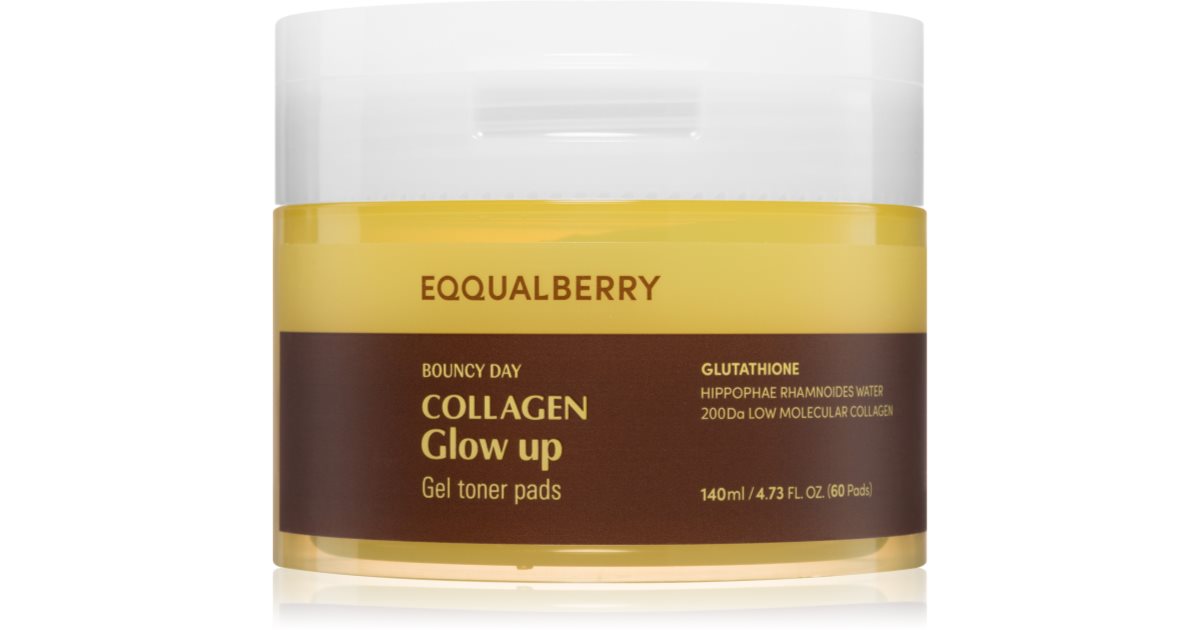 EQQUALBERRY Collagen Glow Up Gel Toner Pads toner pads with a ...