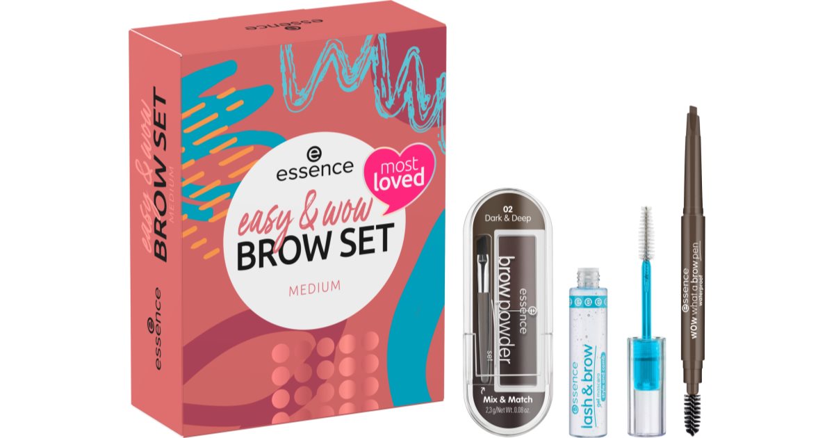 essence easy & WOW gift set for eyebrows shade Medium | notino.co.uk