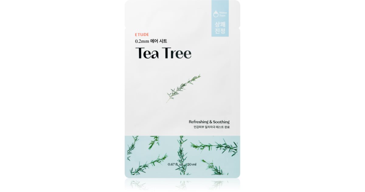 ETUDE 0.2 Therapy Air Mask Tea Tree masque apaisant en tissu à effet ...