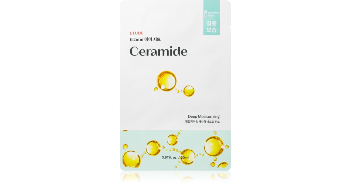 ETUDE 0.2 Therapy Air Mask Ceramide moisturising face sheet mask to ...