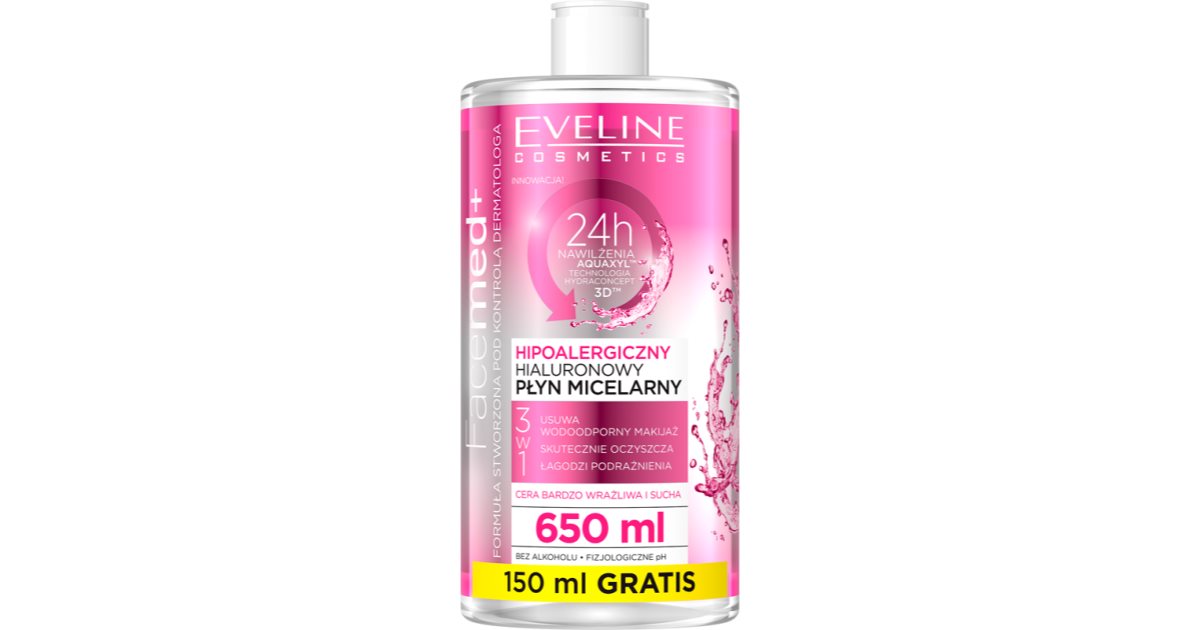 Eveline Cosmetics FaceMed+ oczyszczający płyn micelarny Eveline Cosmetics FaceMed+ oczyszczający płyn micelarny