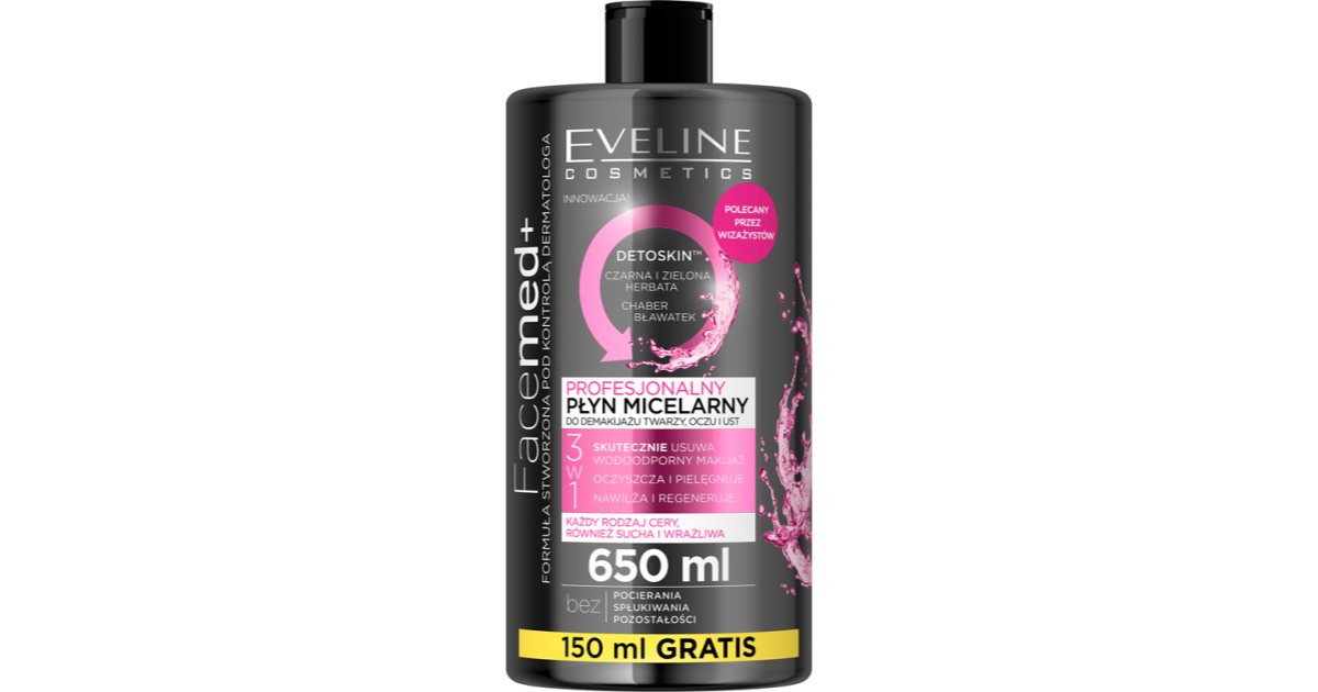 Eveline Cosmetics FaceMed+ oczyszczający płyn micelarny do demakijażu z ...
