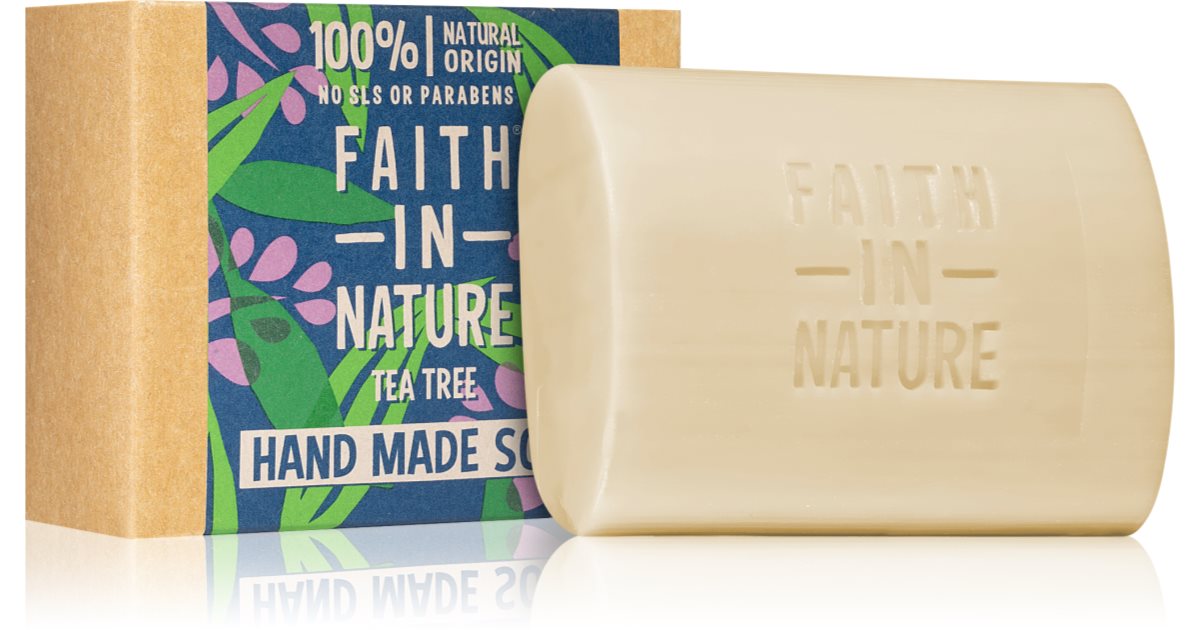 Faith In Nature Hand Made Soap Tea Tree Natural Bar Soap With Tea Tree ...