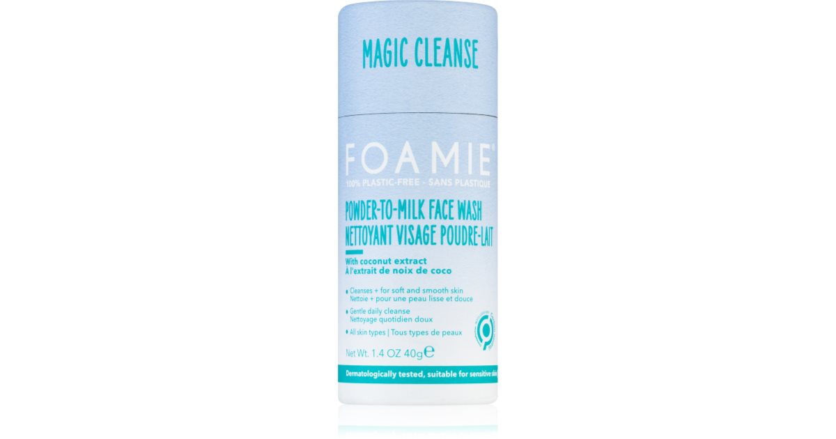 Foamie Powder-To-Milk Face Wash polvos transparentes para una limpieza ...