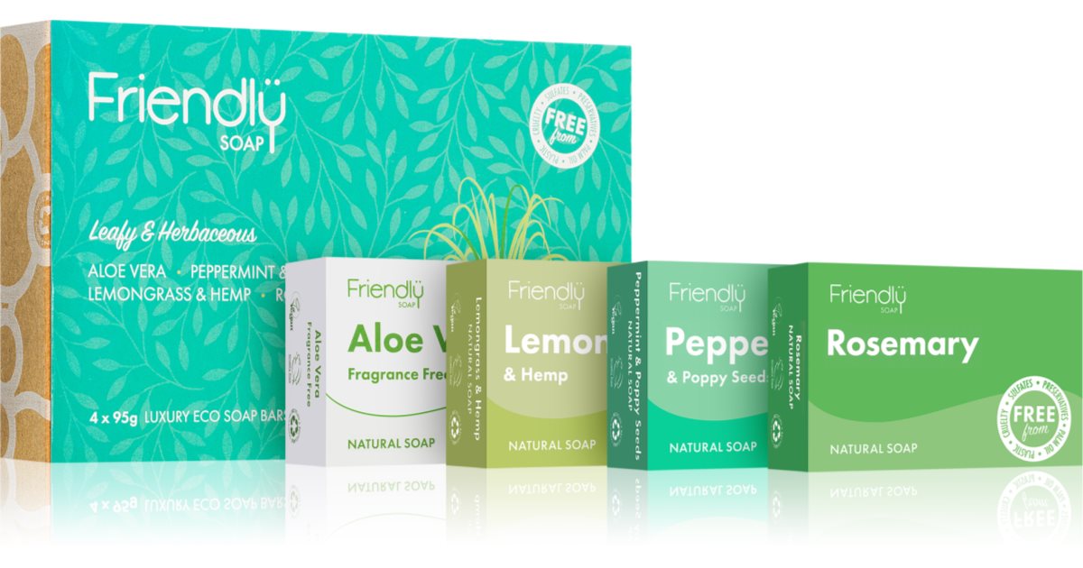 Friendly Soap Leafy and Herbaceous set of bar soaps | notino.co.uk