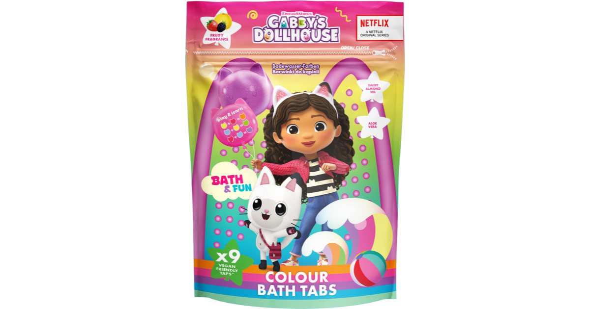 Gabby's Dollhouse Colour Bath Tabs tablettes colorées pétillantes pour ...