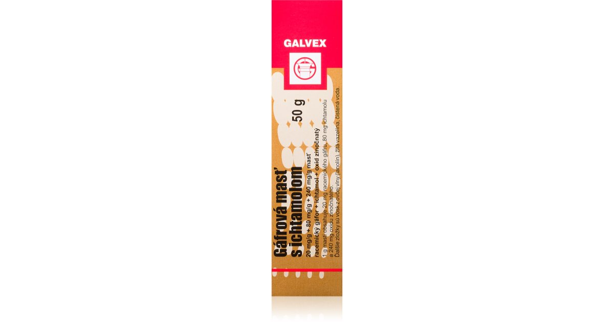 Galvex Gáfrová masť s ichtamolom 20 mg/g + 80 mg/g + 240 mg/g masť na ...