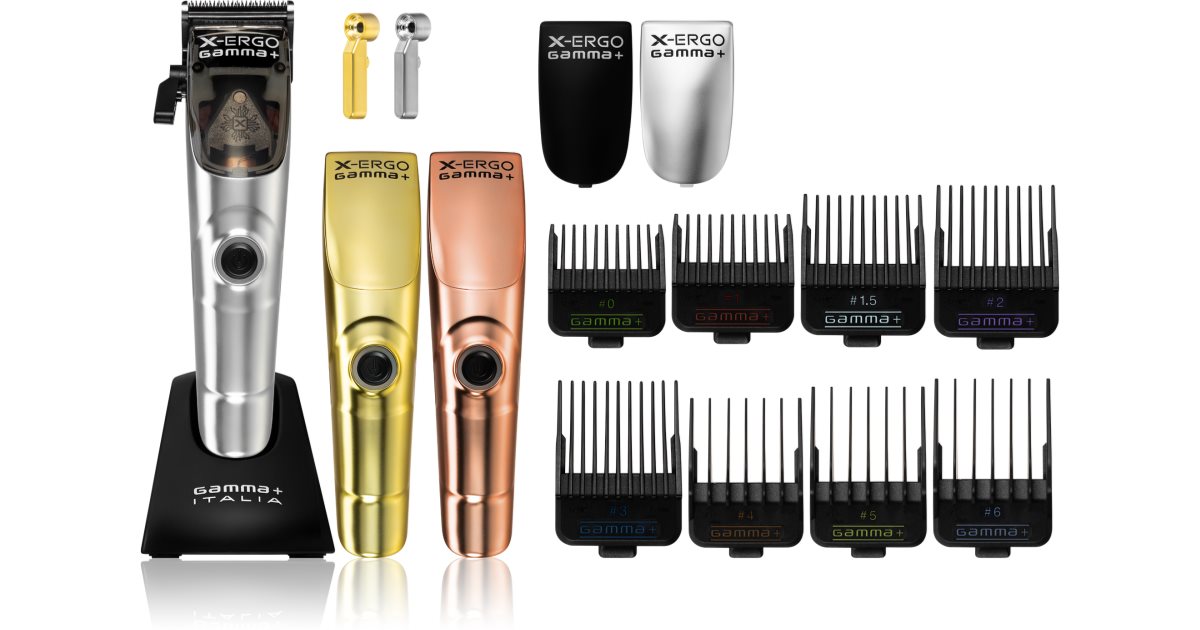 GAMMA PIÙ X-Ergo машинка за подстригване на коса със сменяеми капаци ...