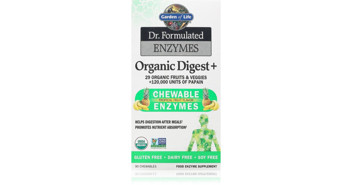 Garden of Life Dr. Formulated Organic Digest+ žvýkací tablety pro ...