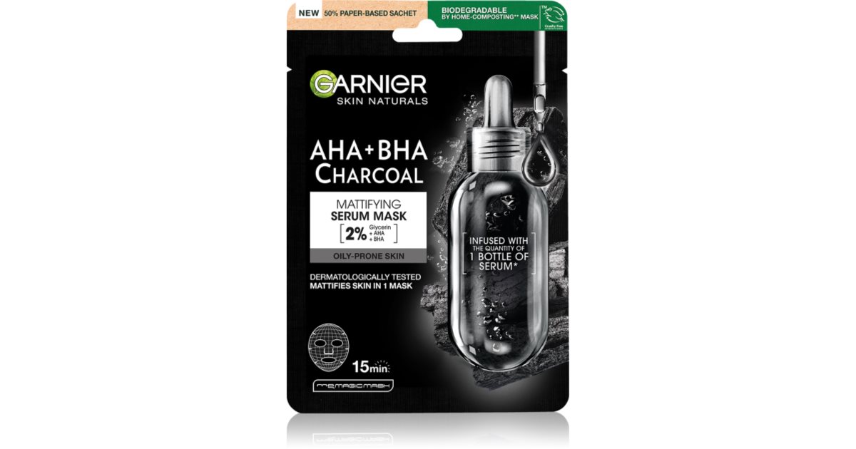 Garnier Pure Active schwarze Textilmaske mit Algenextrakt