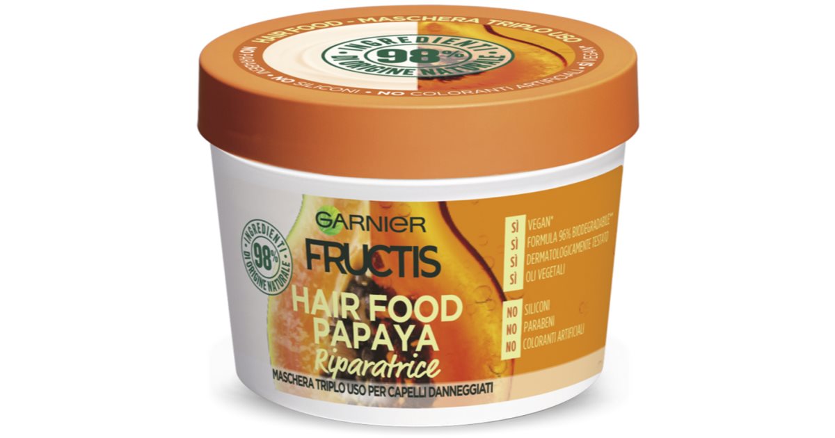 Garnier Fructis Papaya Hair Food masque rénovateur pour cheveux abîmés ...