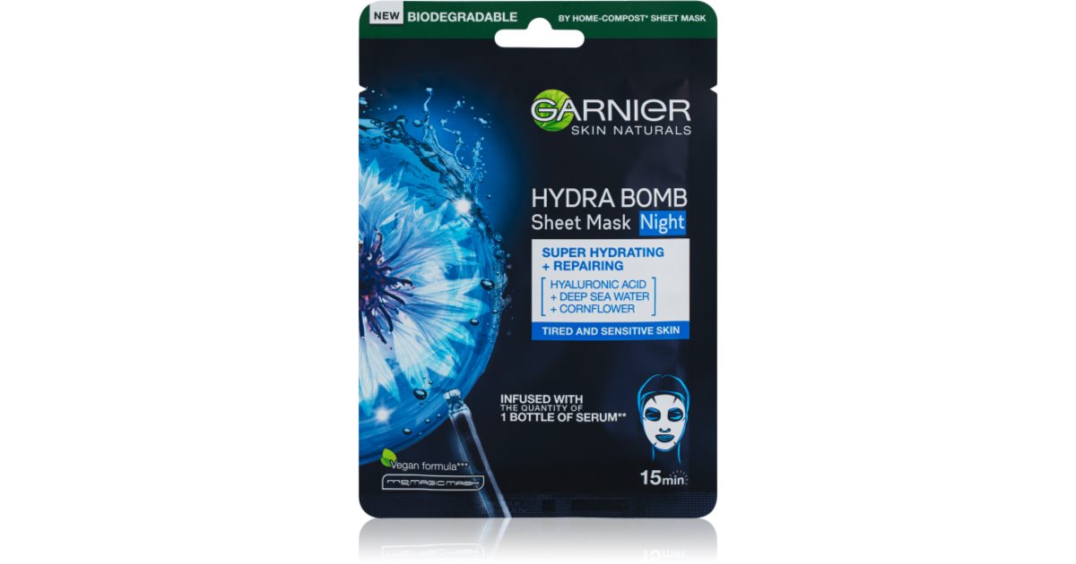 Garnier Skin Naturals Hydra Bomb Toitevnäo lehtmask öö | notino.ee
