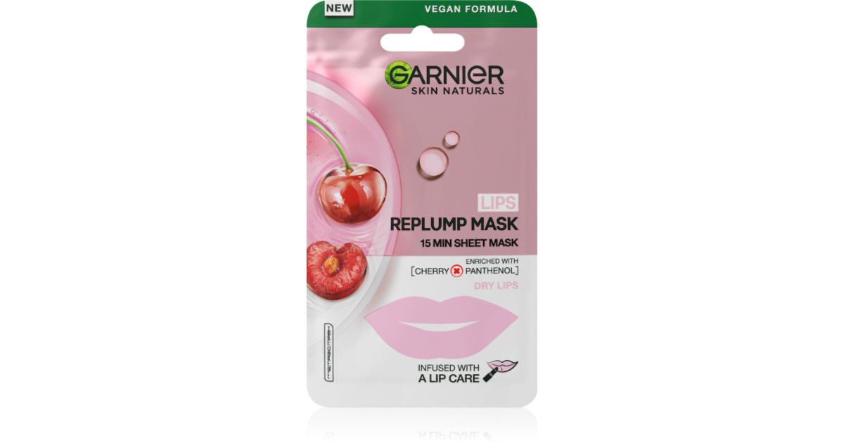 Garnier Skin Naturals Lips Replump Mask re-plumping face mask for lips ...