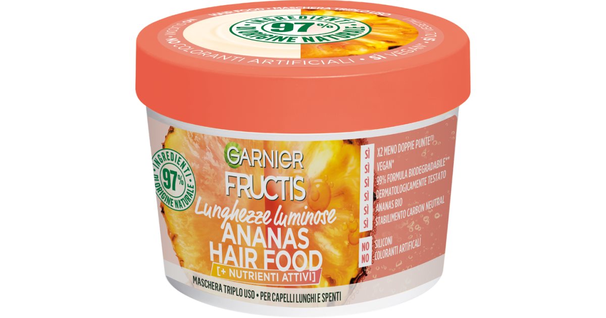 Garnier Fructis Pineapple Hair Food máscara revitalizadora para cabelo ...