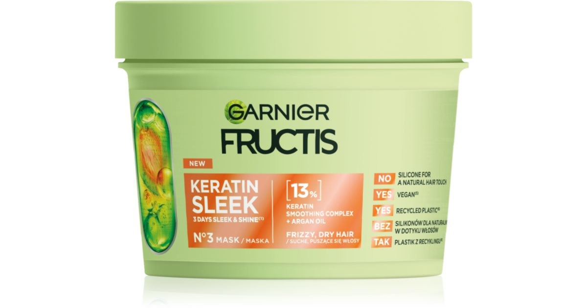 Garnier Fructis Keratin Sleek hair mask with keratin and argan oil ...
