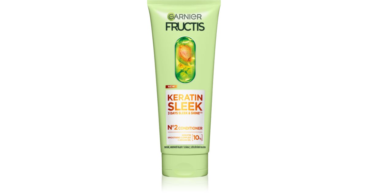 Garnier Fructis Keratin Sleek après-shampoing pour cheveux secs et ...