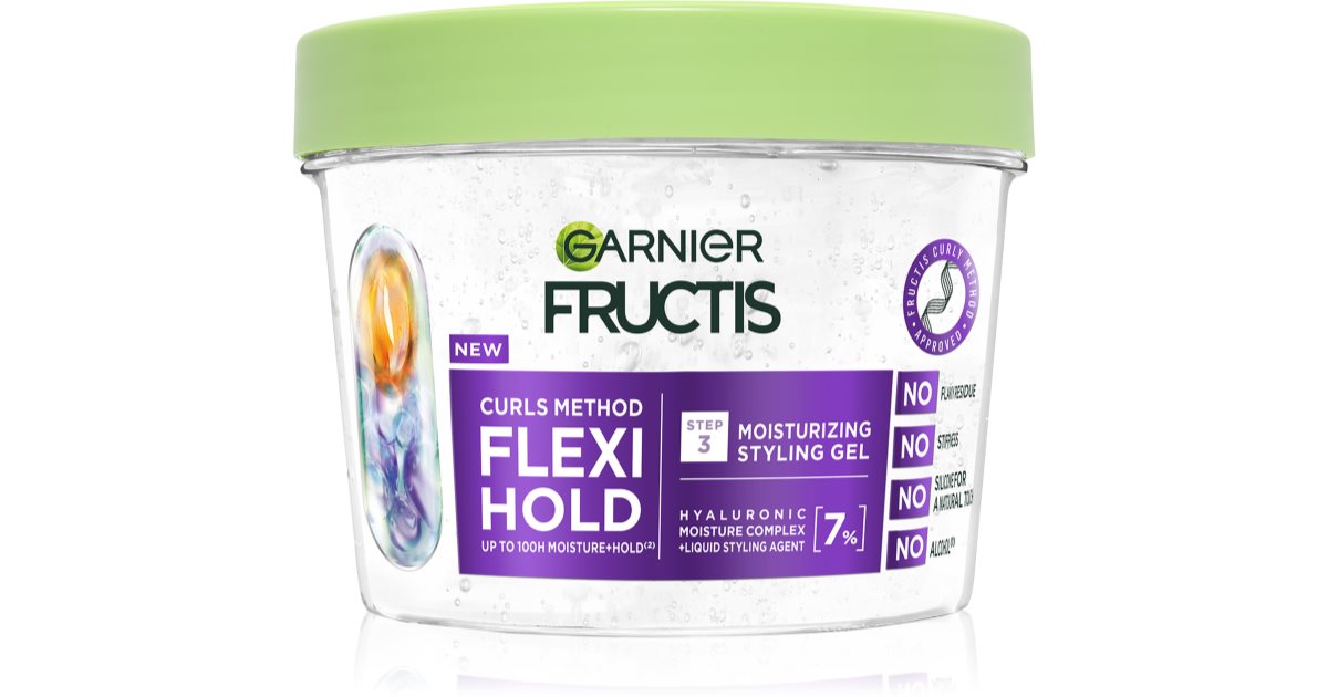 Garnier Fructis Flexi Hold gel coiffant pour cheveux bouclés et frisé ...