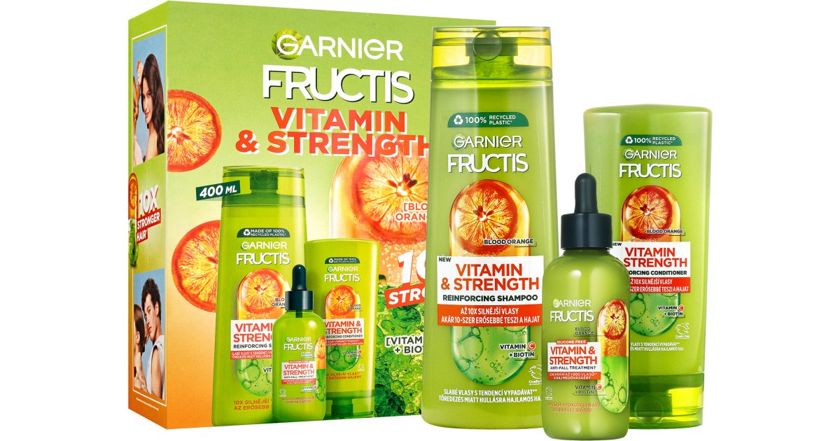 Garnier Fructis Vitamin & Strength gift set (for weak hair prone to ...