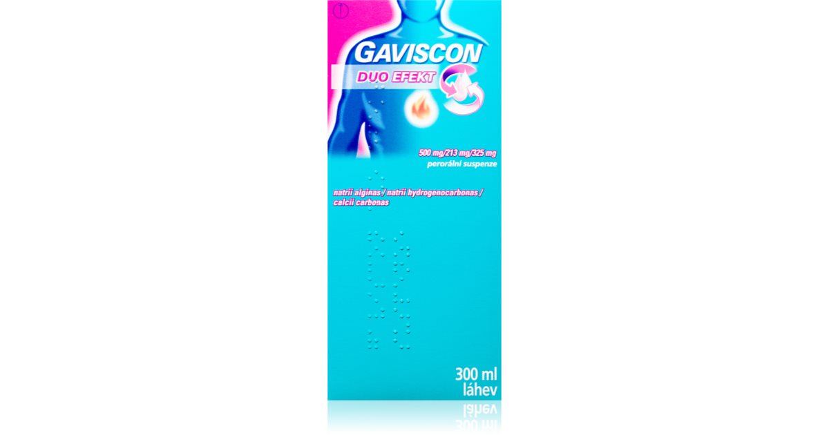 Gaviscon Gaviscon Duo Efekt 500 mg/213 mg/325 mg perorálna suspenzia ...