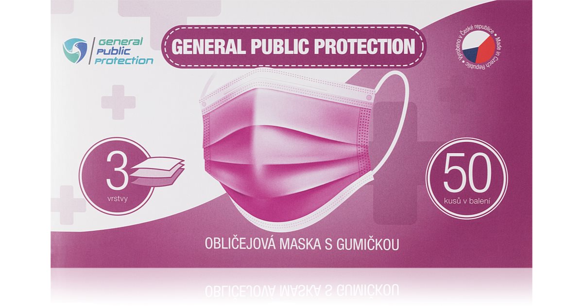 General Public Protection Rouška 3-vrstvá s gumičkou jednorázová rouška ...