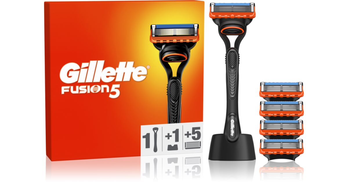 Gillette Fusion5 Rasierer mit Ständer + Ersatzklingen | notino.at