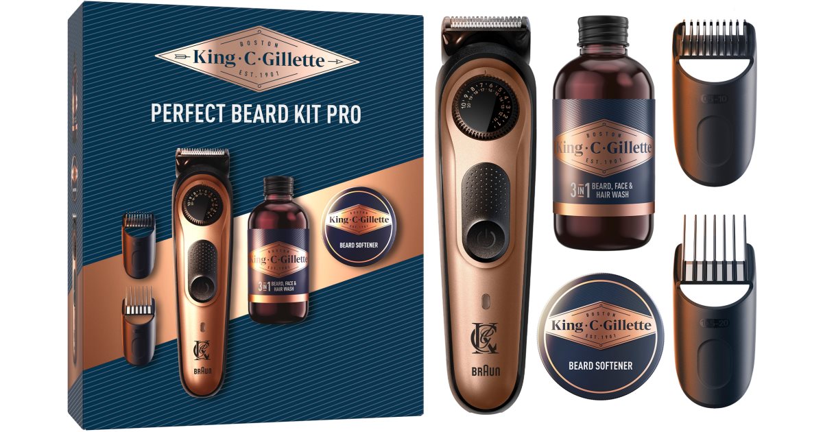 Gillette King C. Perfect Beard Kit Pro lote de regalo para hombre ...