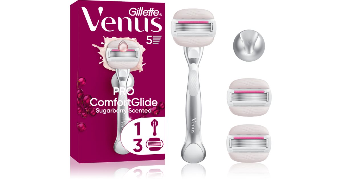 Gillette Venus PRO ComfortGlide Sugarberry women’s shaver with a shower ...