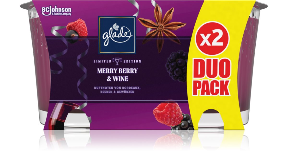 GLADE Merry Berry & Wine bougie parfumée duo | notino.fr