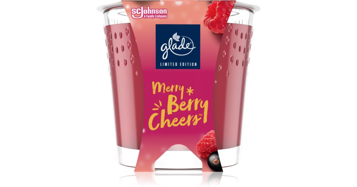 GLADE Merry Berry Cheers candela profumata con profumazione Merry Berry ...