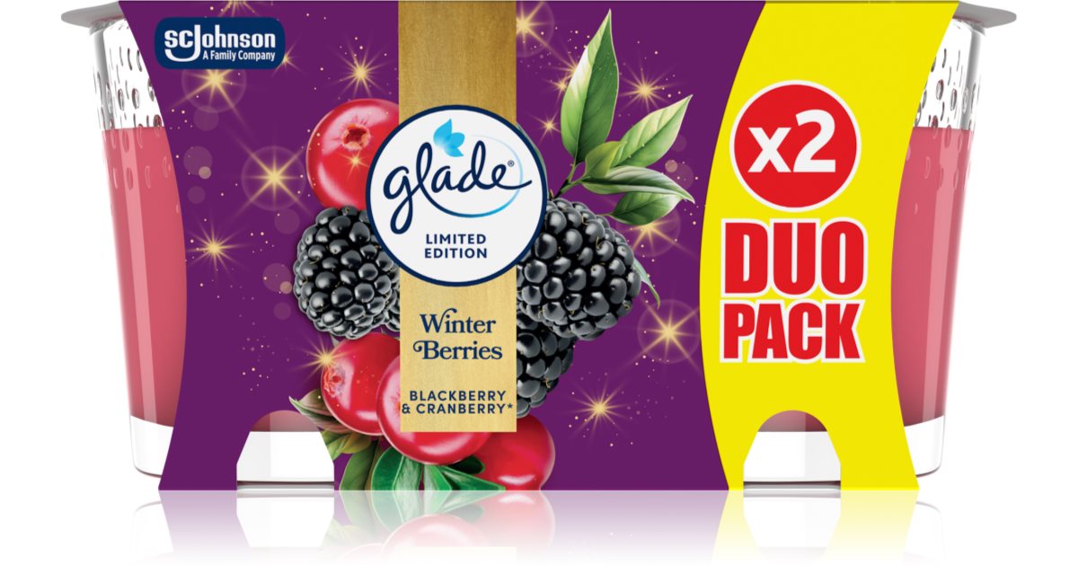 GLADE Winter Berries ароматна свещ ДУО ОПАКОВКА | Аромати за дома GLADE ...