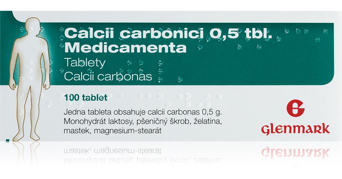 Glenmark Calcium Carbonici 0,5 tbl. Medicamenta tablety při nedostatku ...