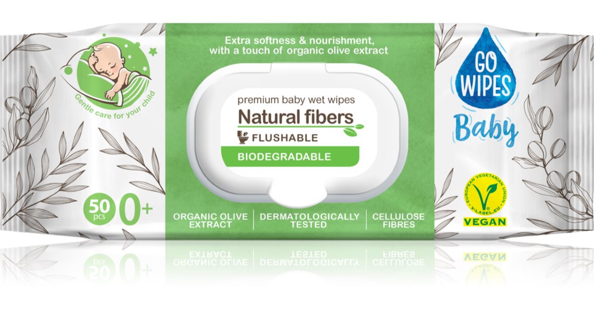 GoWipes Baby Natural Fibers lingettes douces pour bébé pour peaux ...