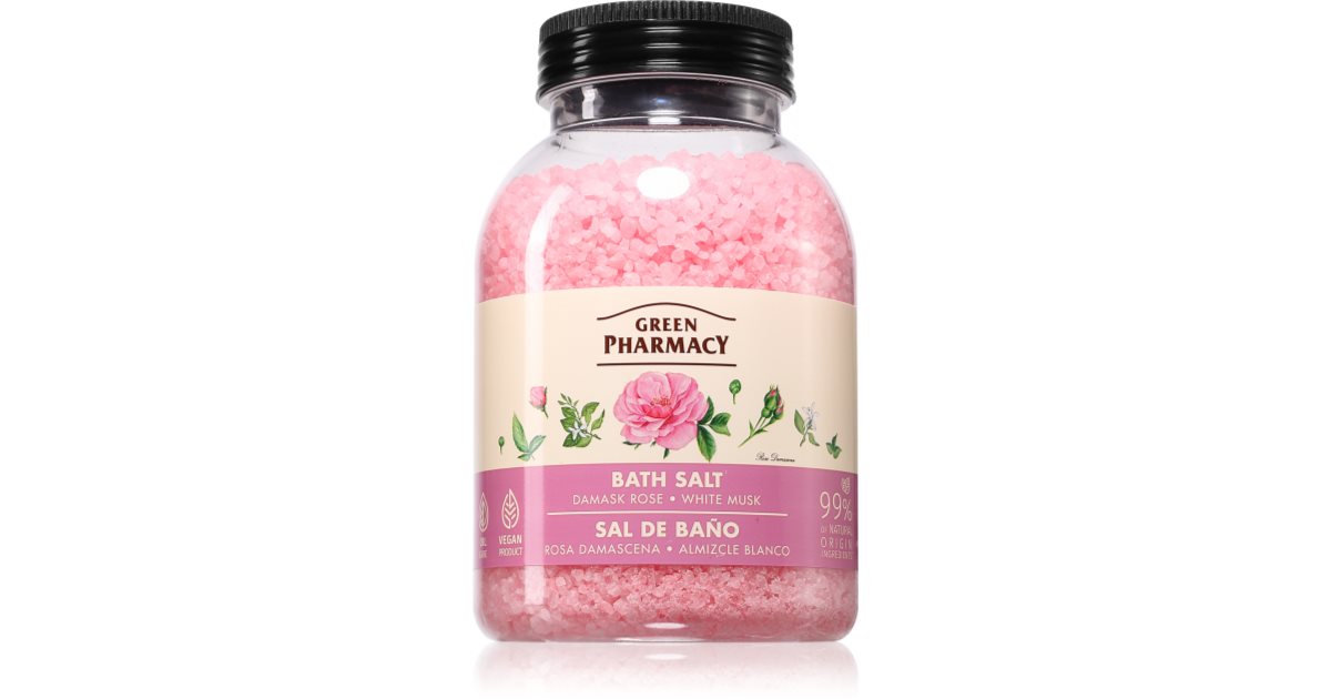 Green Pharmacy Damask Rose & White Musk Bath Salt sel de bain relaxant ...