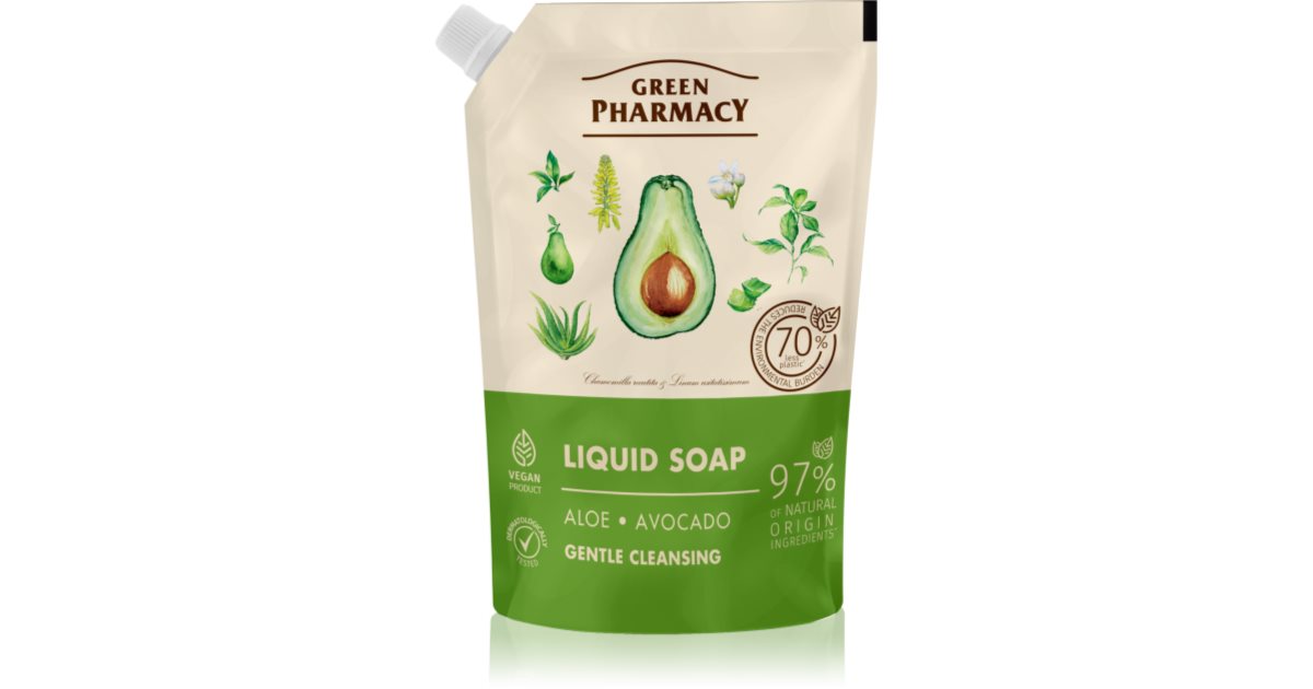 Green Pharmacy Aloe & Avocado tekoče milo za roke nadomestno polnilo ...