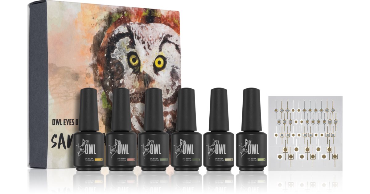 Grey Owl GO Savannah nail polish set using a UV/LED lamp | notino.ie