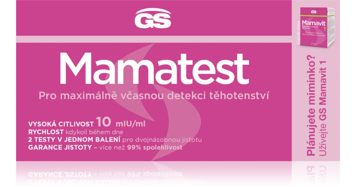 GS Mamatest 10 mIU/ml tehotenský test recenzia | notino.sk