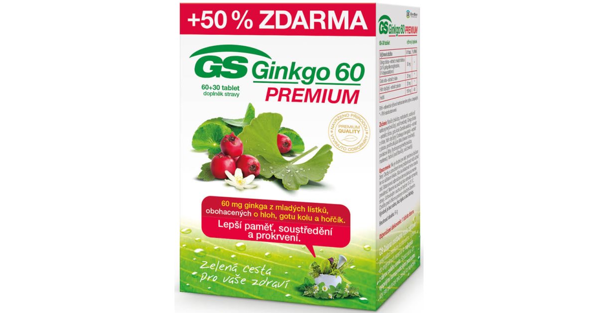 GS Ginkgo 60mg Premium tablets for better physical and mental health ...