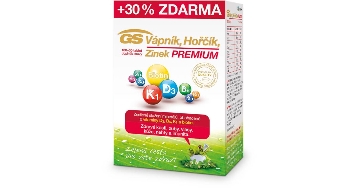 GS Vápník, Hořčík, Zinek pastilles pour favoriser la bonne santé des os ...