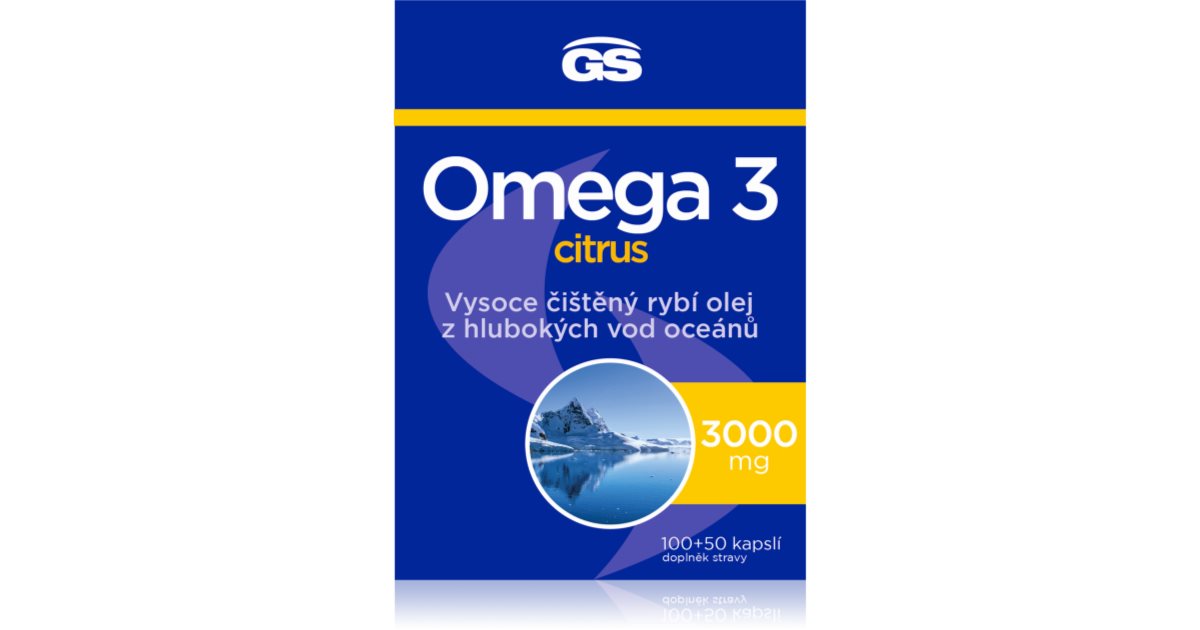GS Omega 3 Citrus 3000 mg kapsle pro normální činnost srdce a mozku ...
