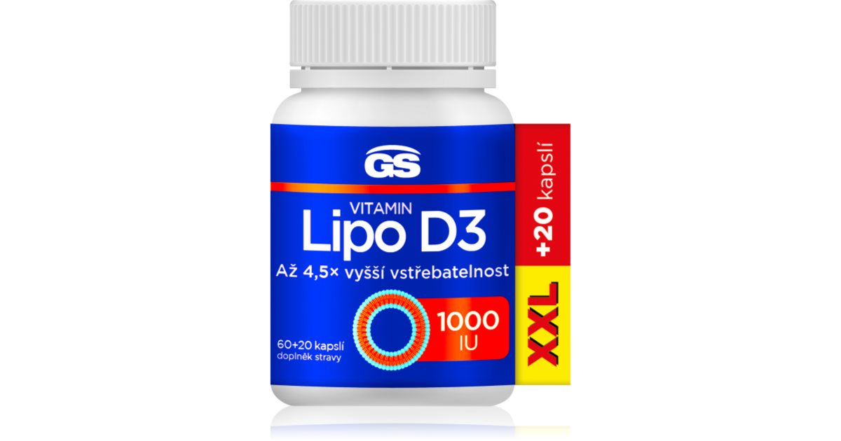 GS Vitamin Lipo D3 1000 IU kapsle s vitamínem D | notino.cz