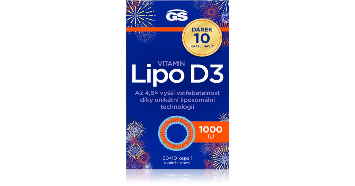 GS Lipo D3 1000 IU kapsuly s vitamínom D | notino.sk