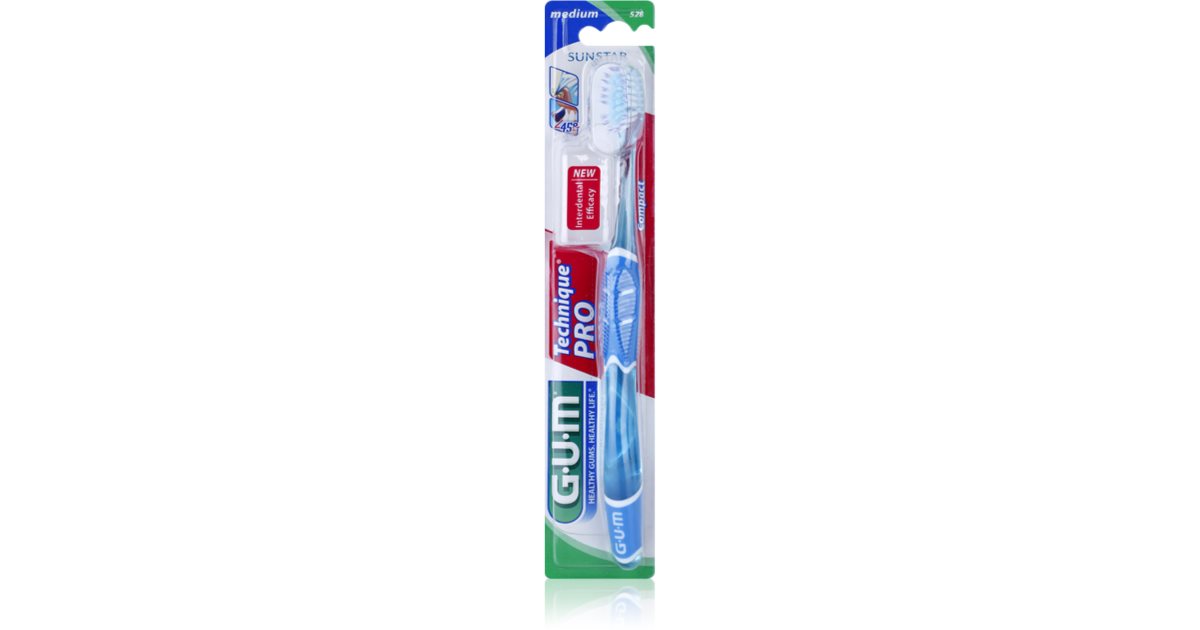 G.U.M Technique PRO Compact cepillo de dientes con tapa de viaje medio ...